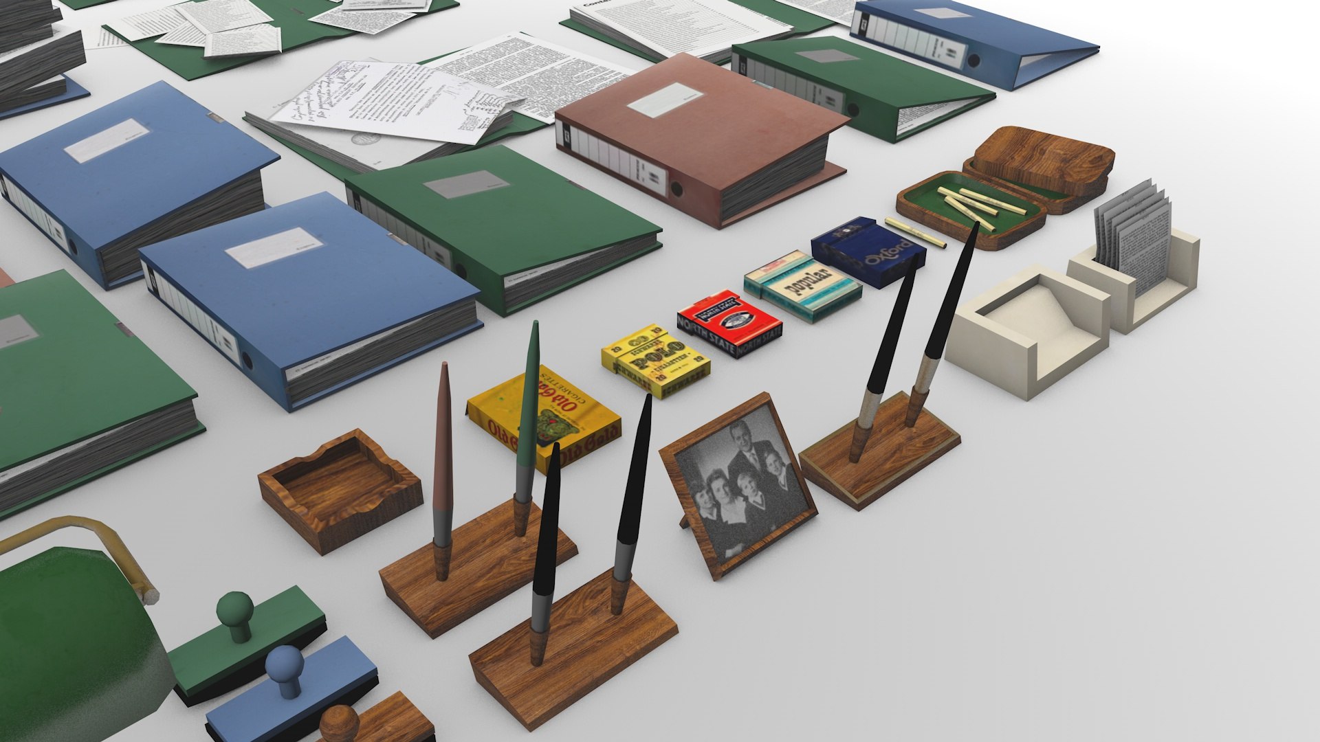 3D Model Desk Items Game Ready Low Poly - TurboSquid 2156169