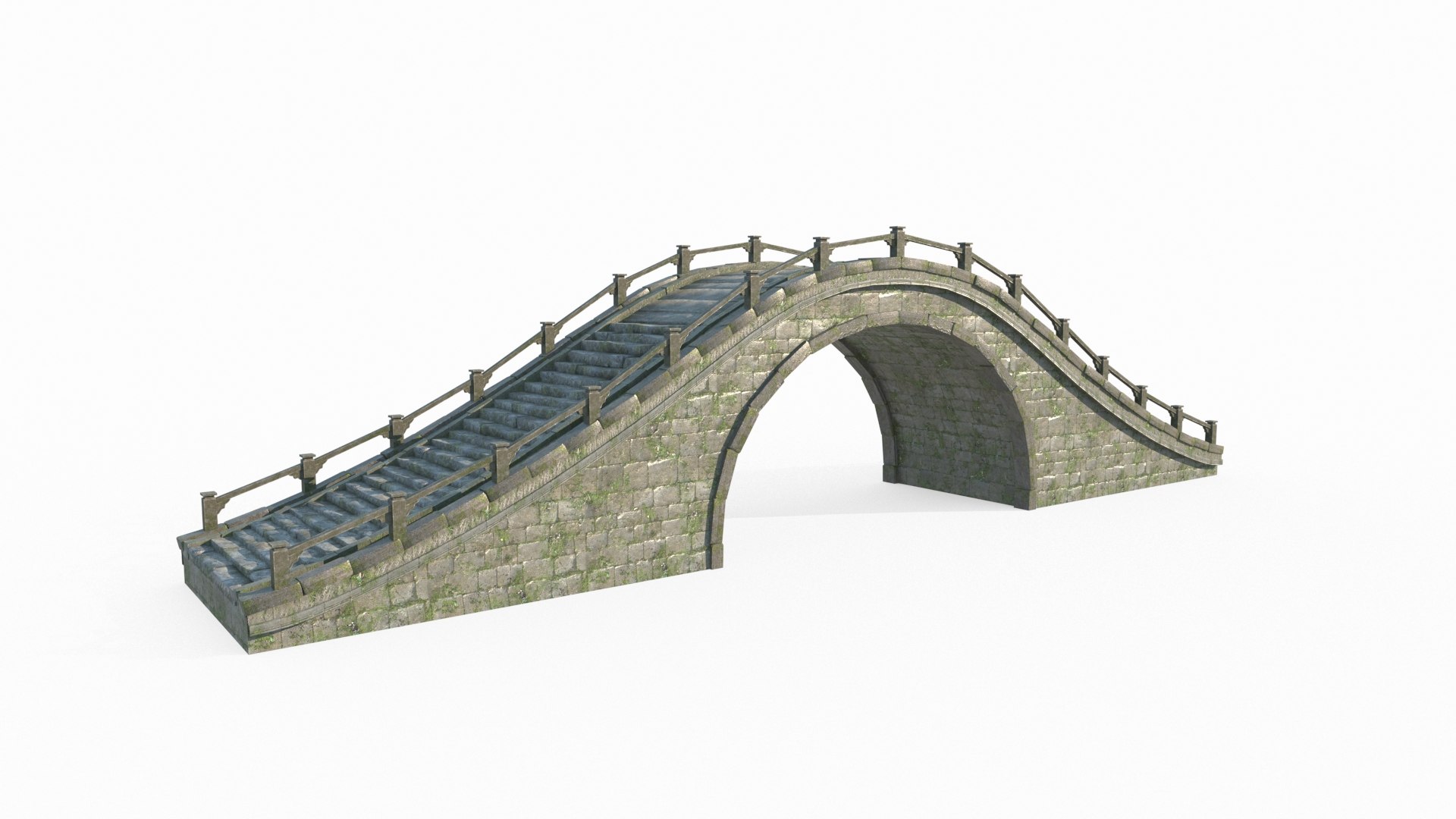 Stone bridge of ancient Asian architecture model - TurboSquid 2069313