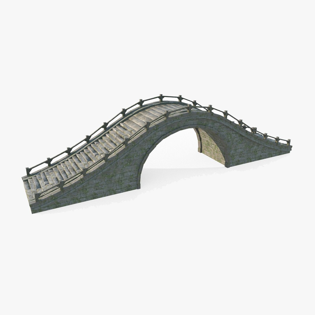 Stone bridge of ancient Asian architecture model - TurboSquid 2069313