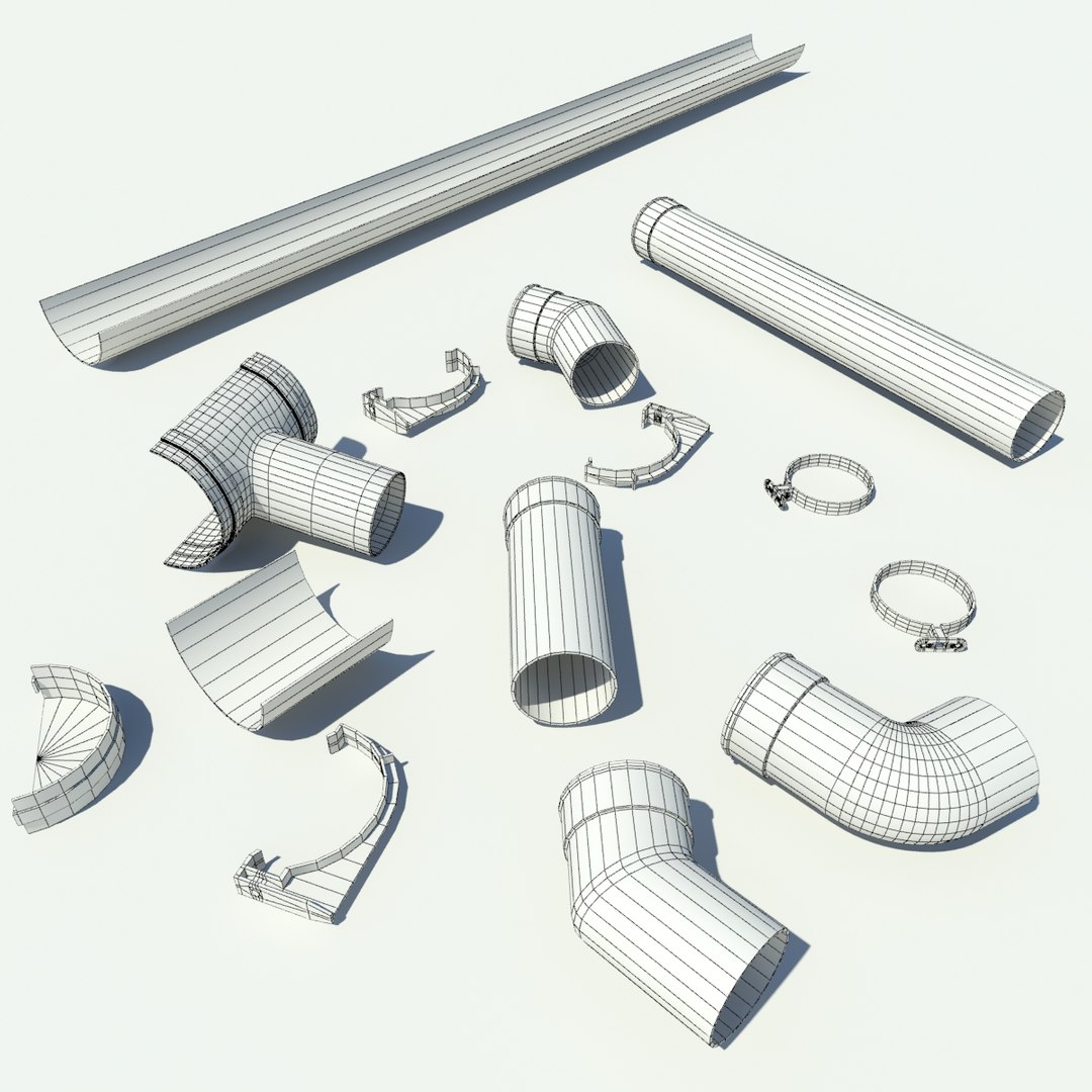 Gutters Rain Water 3d Model