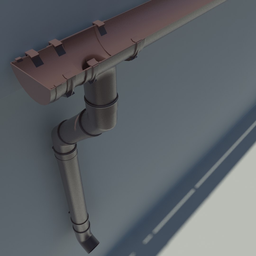 Gutters Rain Water 3d Model