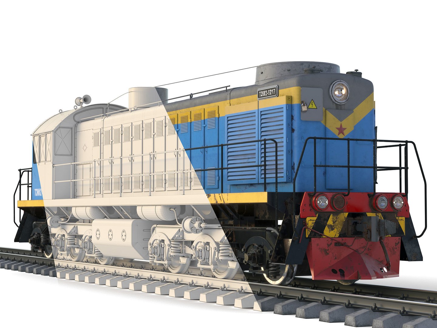 3D Soviet Diesel Locomotive Tem-2 Model - TurboSquid 1368829