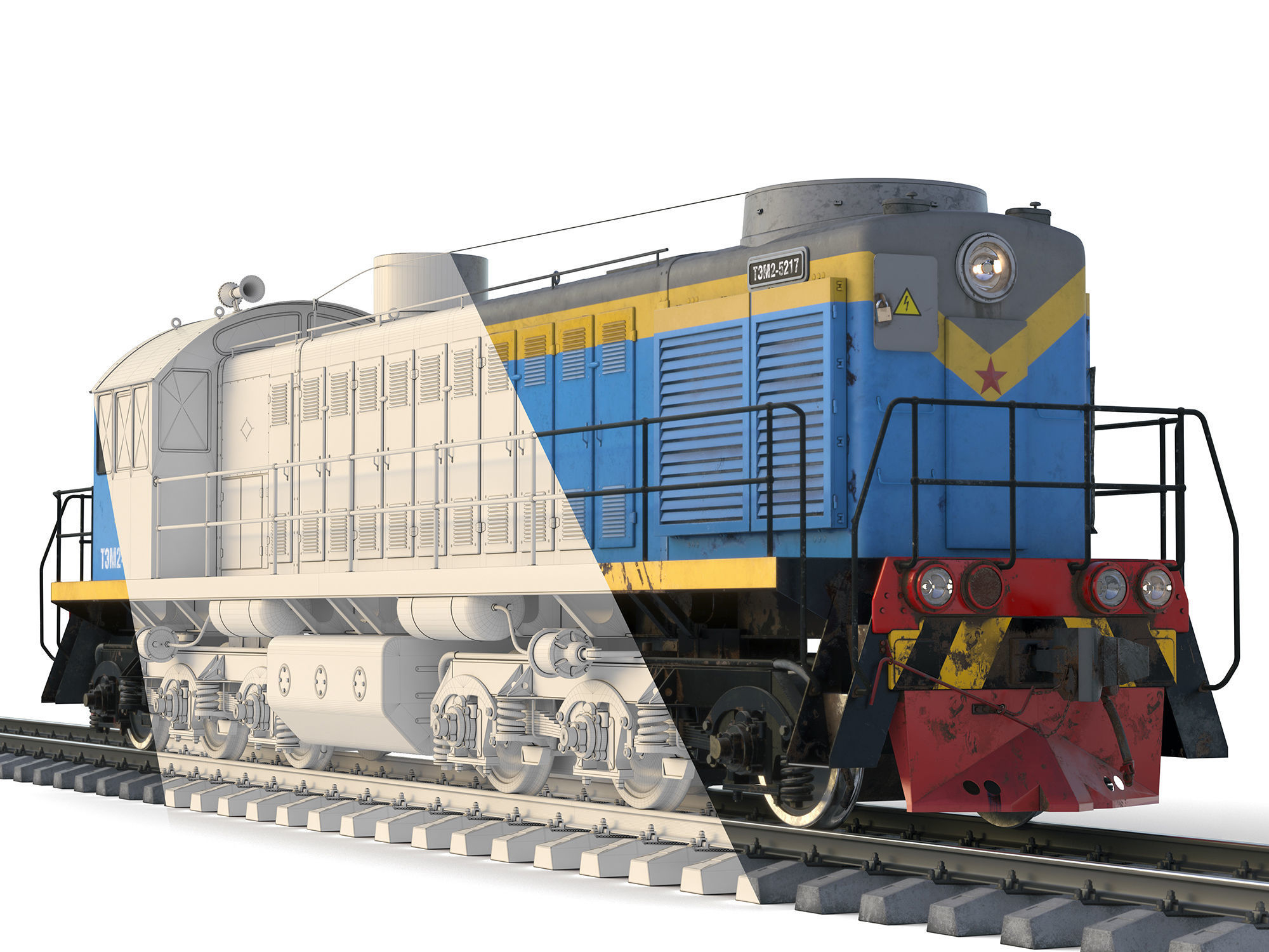 3D soviet diesel locomotive tem-2 model - TurboSquid 1368829