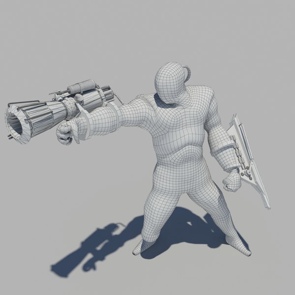 steampunk characters pack 3d model