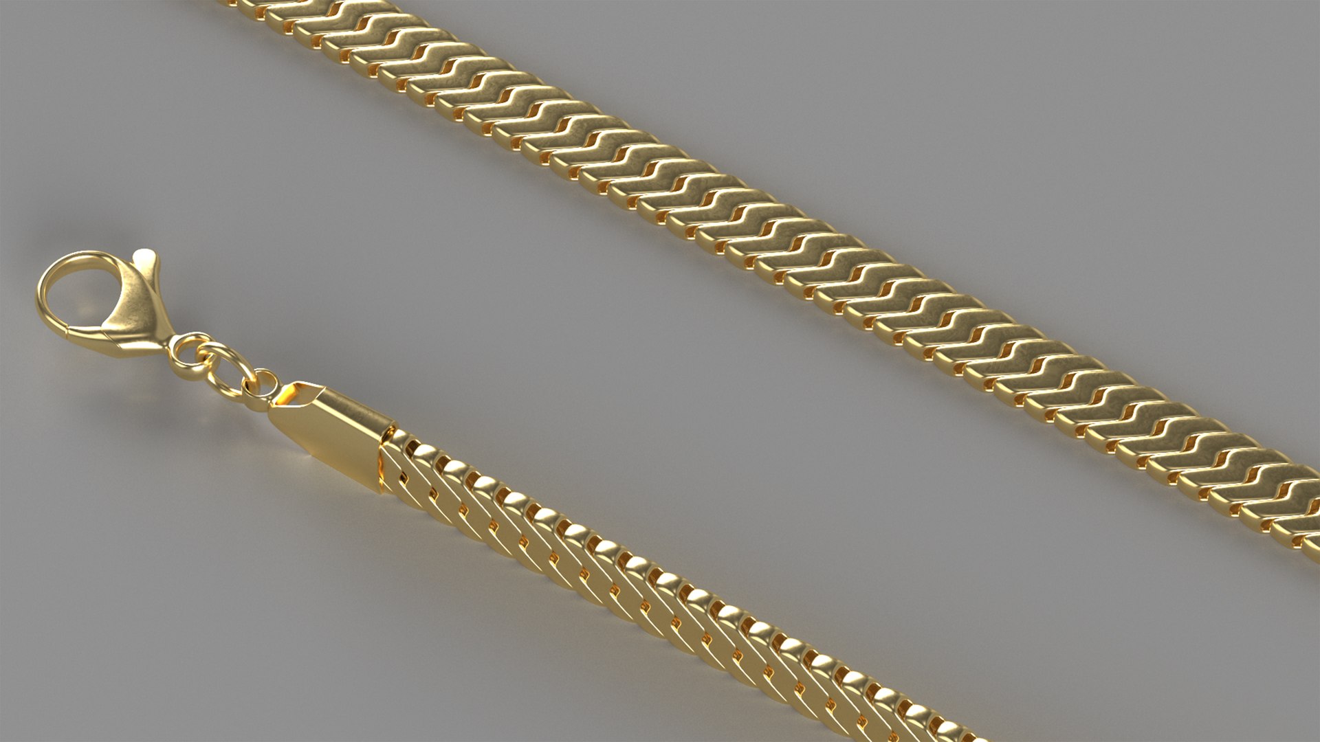 3D Golden Herringbone Chain - TurboSquid 2243122