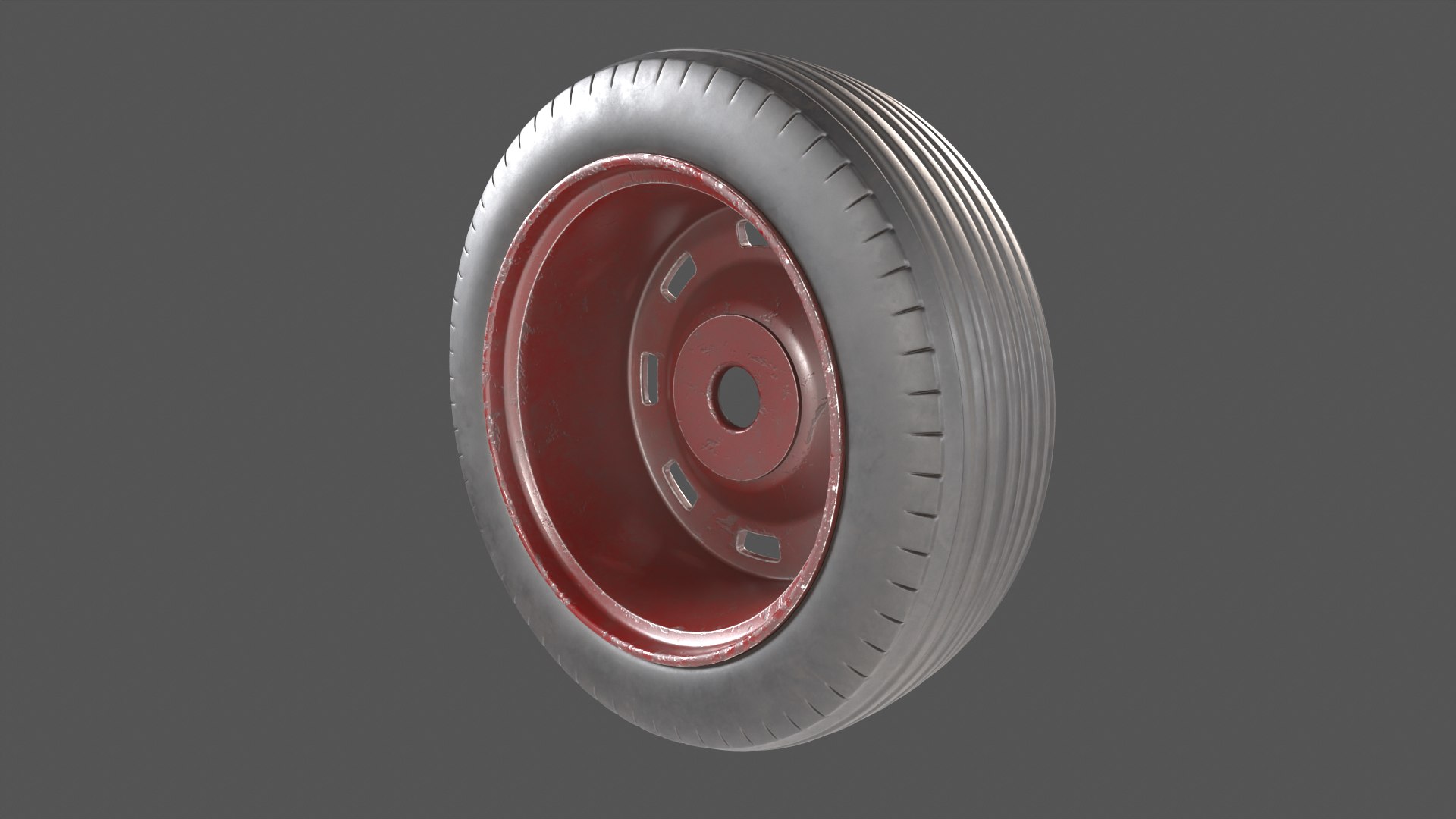 3D Classic Damaged Wheel RED model - TurboSquid 2053909