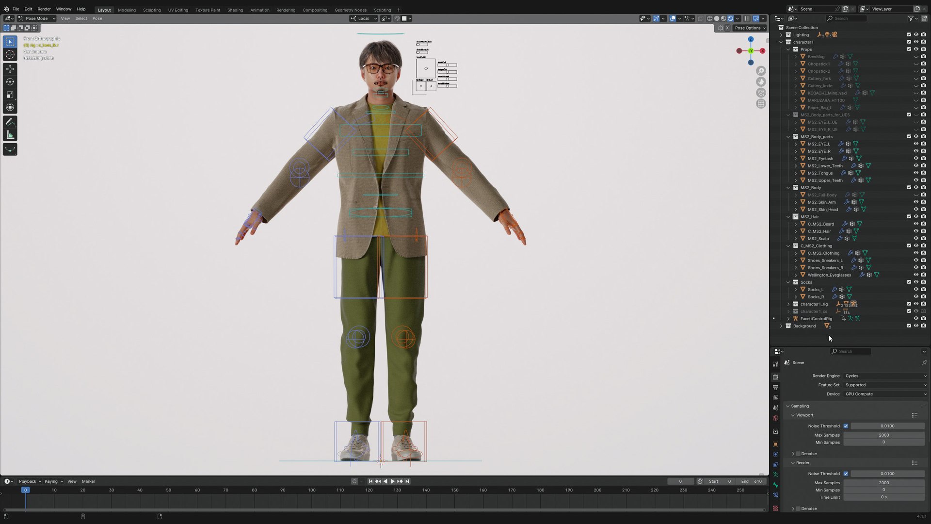 3D Rigged Modular Character - Asian Man 3D Model - MS2 - Blender UE5 ...