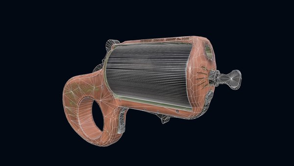 3D low-poly mini gun model - TurboSquid 1241054