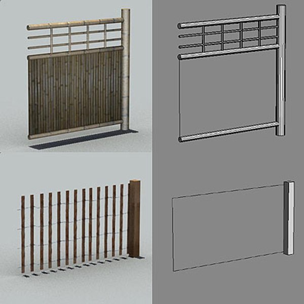 residential fence gate 3d max