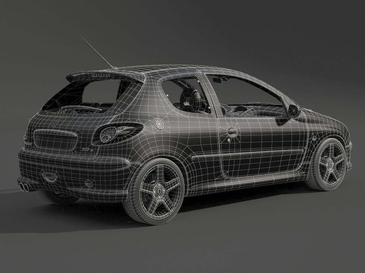 206 gti peugeot 3D model - TurboSquid 1377903
