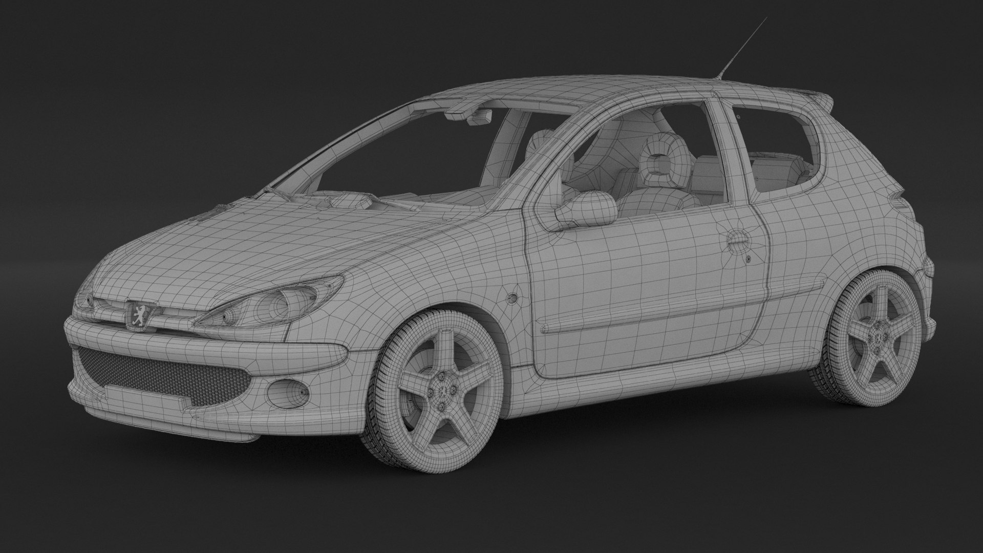 206 Gti Peugeot 3D Model - TurboSquid 1377903