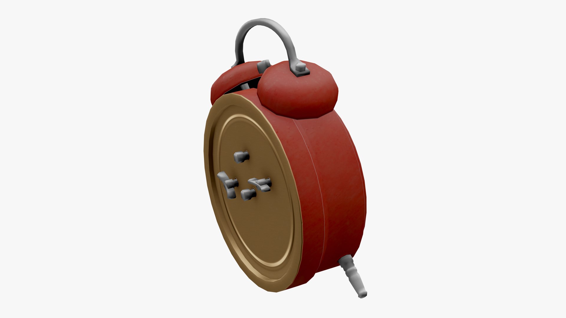 3D Stylized Cartoon Vintage Red Alarm Clock Prop Asset - TurboSquid 2028991