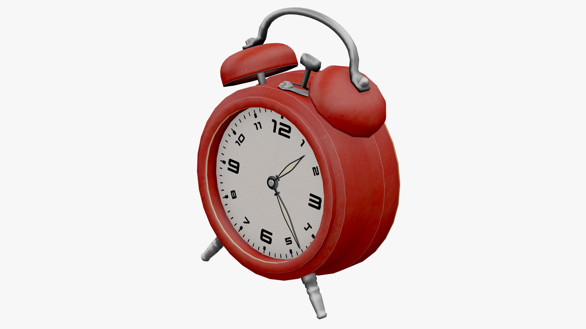 3D Stylized Cartoon Vintage Red Alarm Clock Prop Asset - TurboSquid 2028991