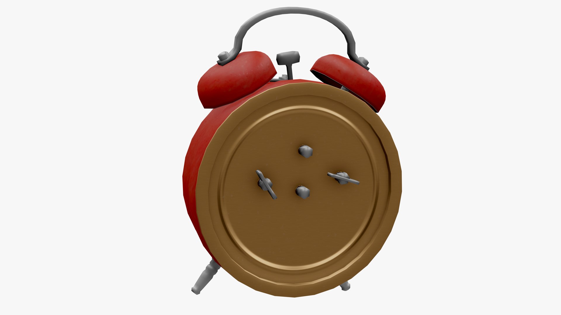 3D Stylized Cartoon Vintage Red Alarm Clock Prop Asset - TurboSquid 2028991