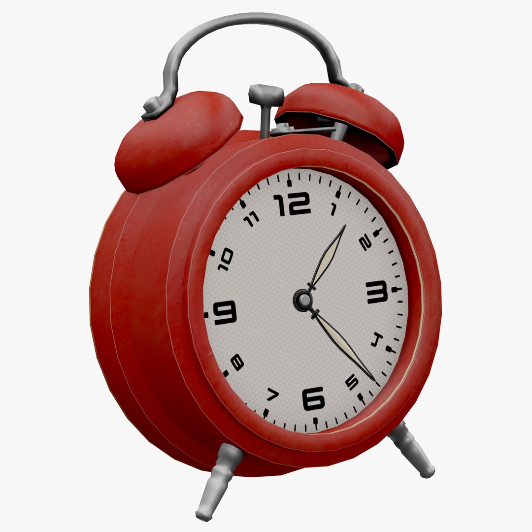 3D Stylized Cartoon Vintage Red Alarm Clock Prop Asset - TurboSquid 2028991