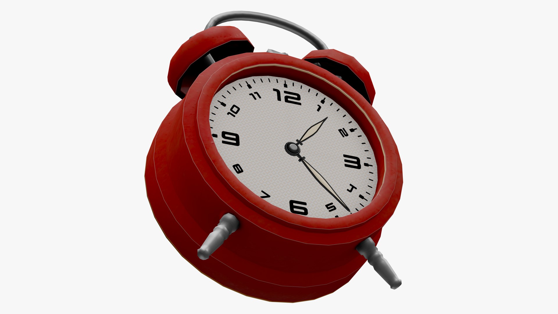 3D Stylized Cartoon Vintage Red Alarm Clock Prop Asset - TurboSquid 2028991