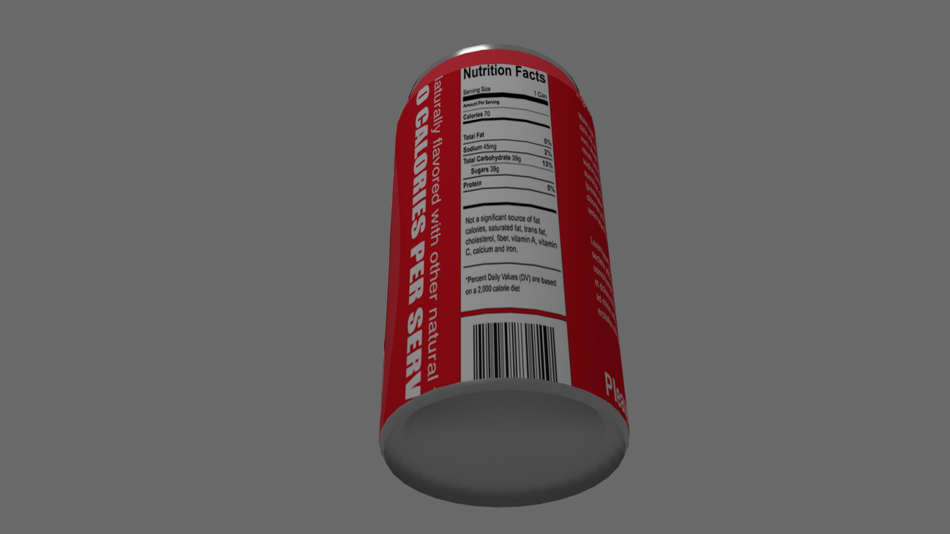3d Model Of Realistic Soda