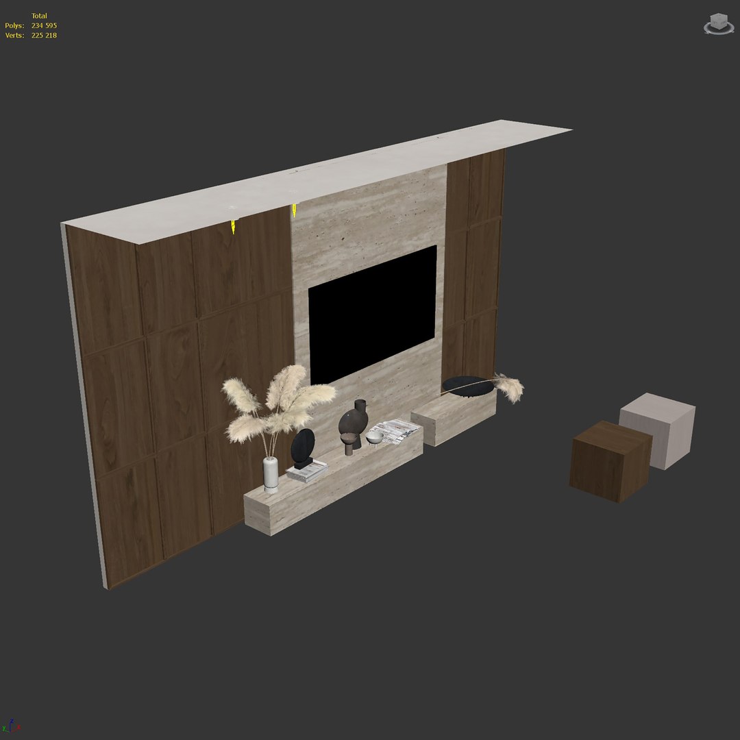 3D Model TV Wall Set 51 - TurboSquid 2065120