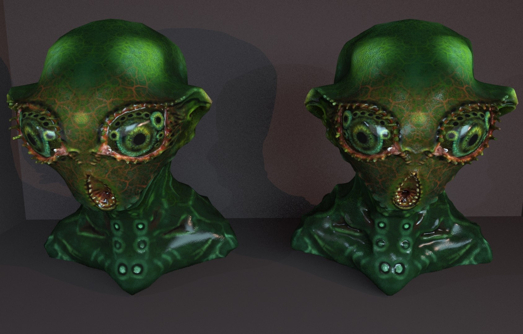 Alien face model - TurboSquid 1514449