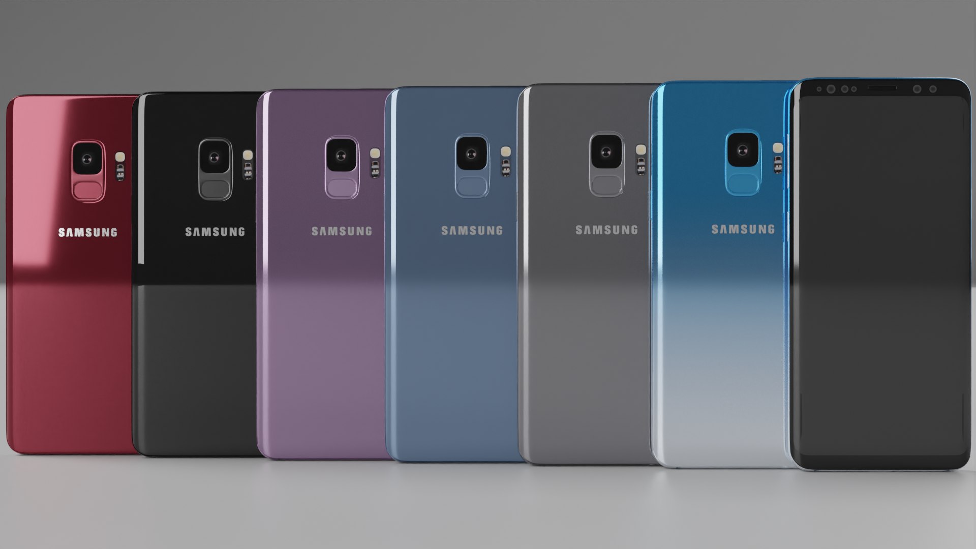 Samsung Galaxy S9 All Colors Smartphone Model - TurboSquid 2093768