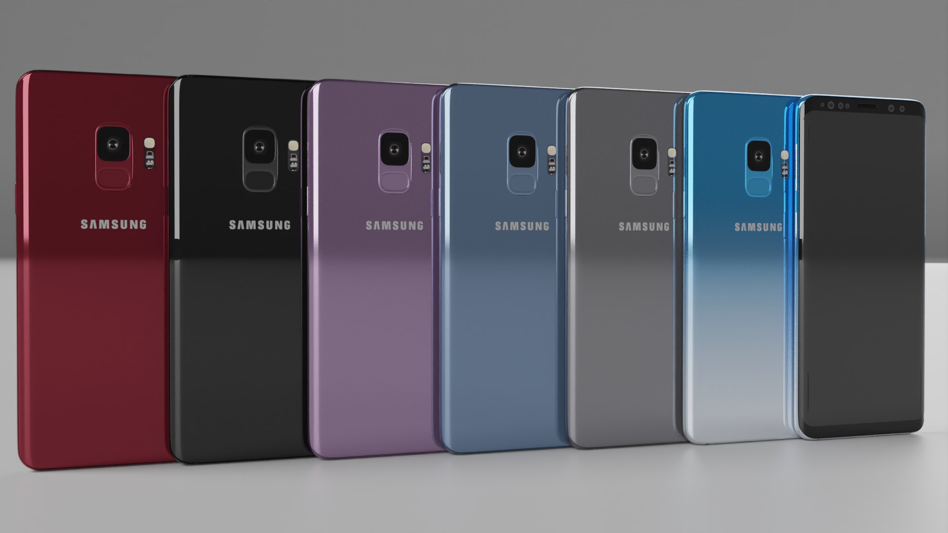 Samsung Galaxy S9 All Colors Smartphone Model - TurboSquid 2093768