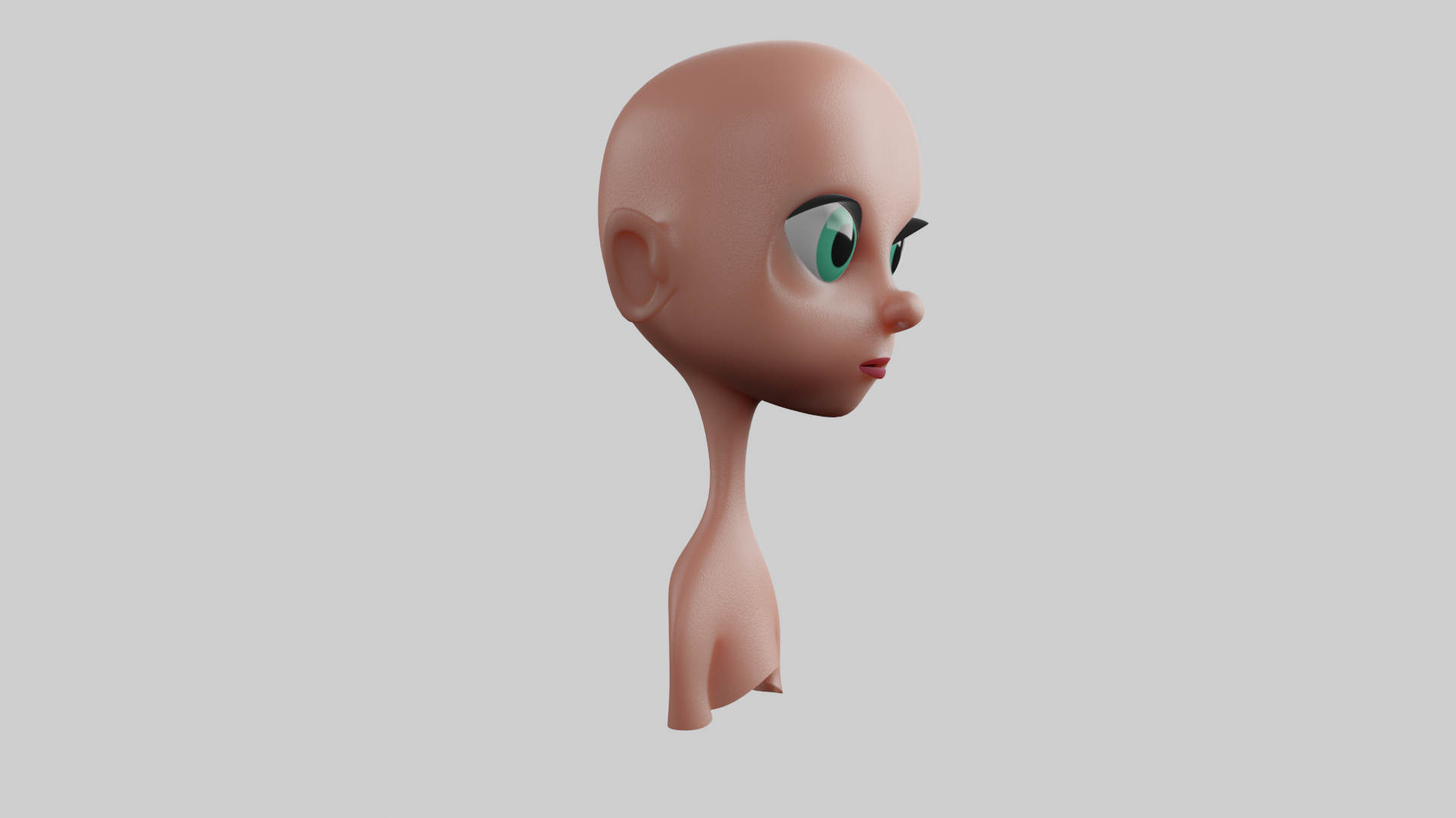 3D model Cartoon Female Bust - TurboSquid 1897210