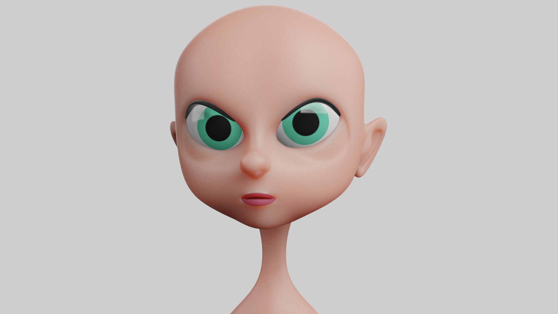3D model Cartoon Female Bust - TurboSquid 1897210