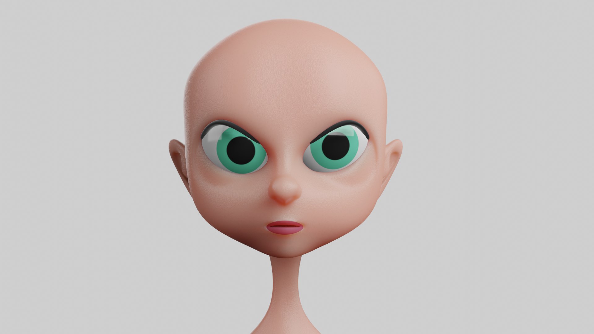 3D model Cartoon Female Bust - TurboSquid 1897210
