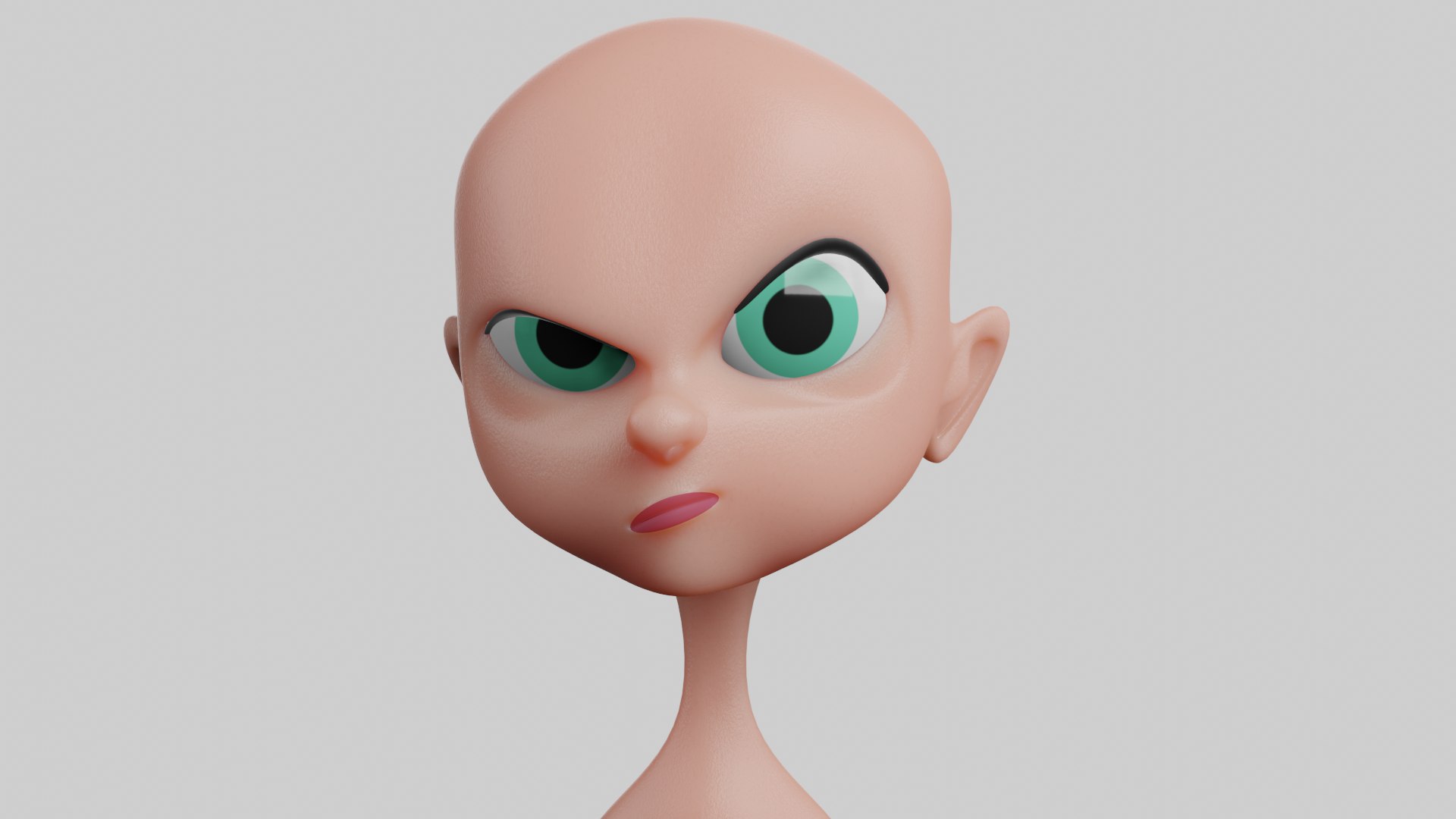3D model Cartoon Female Bust - TurboSquid 1897210