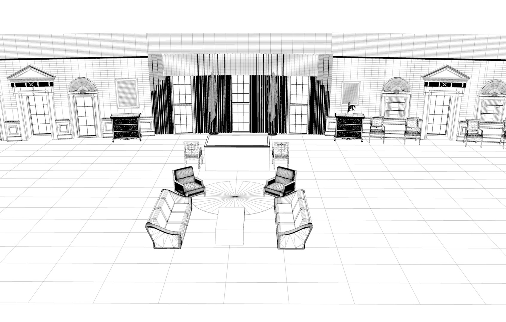 Oval Office 3D Model - TurboSquid 1351720