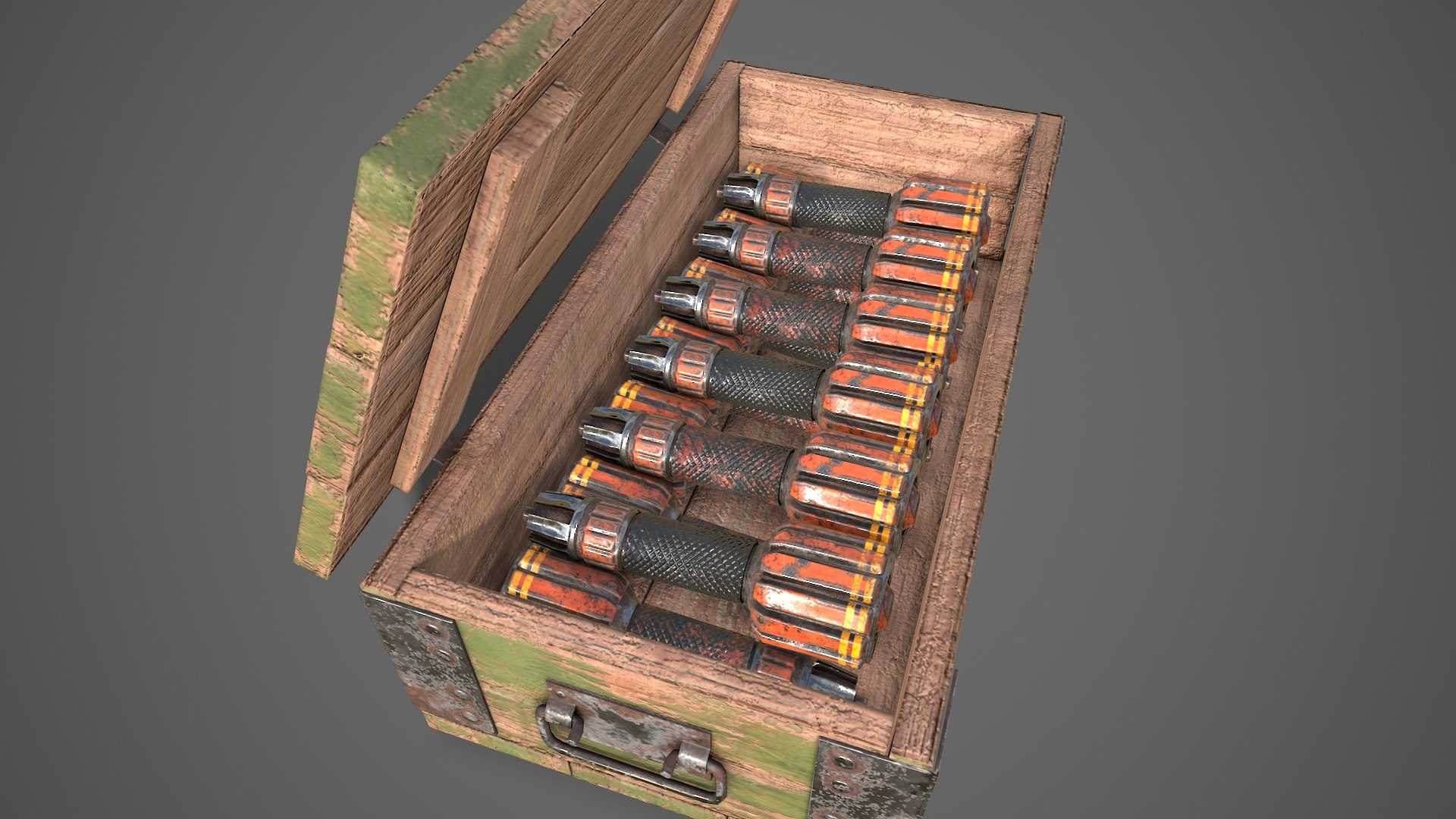 3D Sci-fi Post Apocalyptic Crate Of Grenades - TurboSquid 2174181