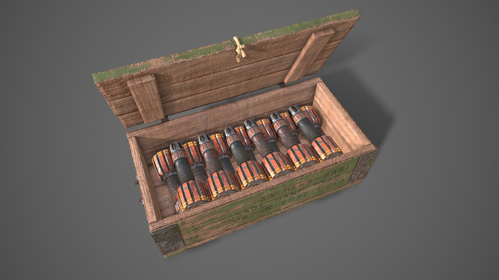 3D Sci-fi Post Apocalyptic Crate Of Grenades - TurboSquid 2174181