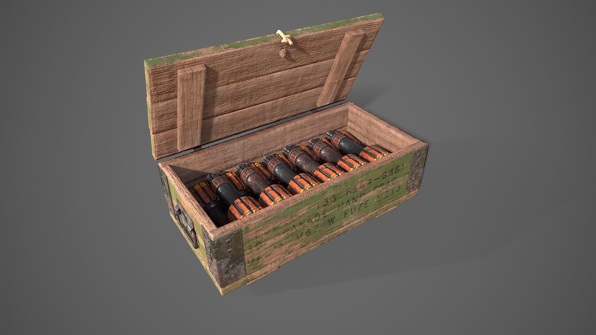 3D Sci-fi Post Apocalyptic Crate Of Grenades - TurboSquid 2174181