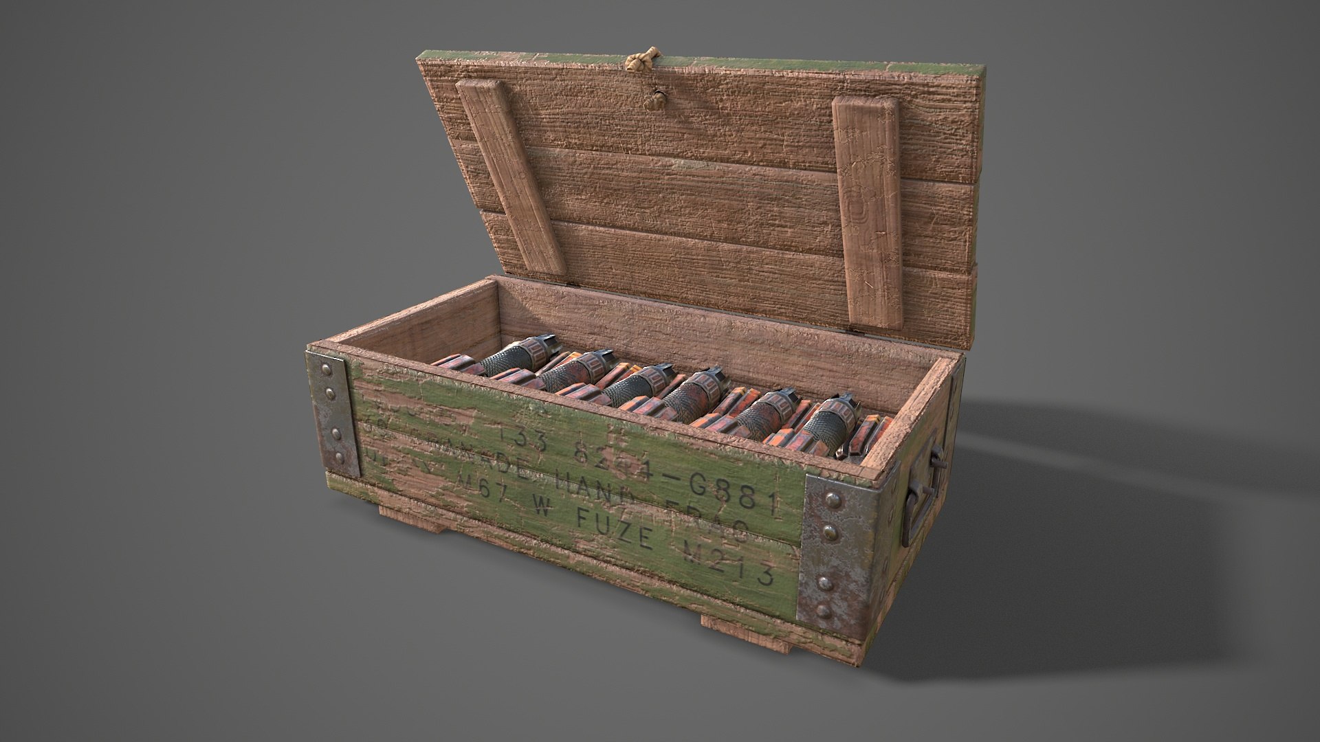 3D Sci-fi Post Apocalyptic Crate Of Grenades - TurboSquid 2174181