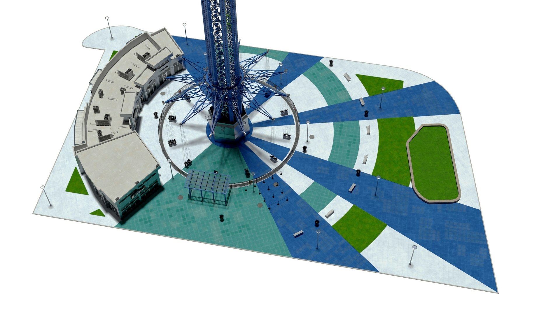 Orlando StarFlyer Attraction Fur Rigged Model - TurboSquid 2280233
