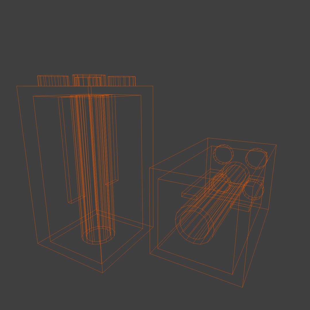 Piece Lego Brick 2x2x3 3d Model