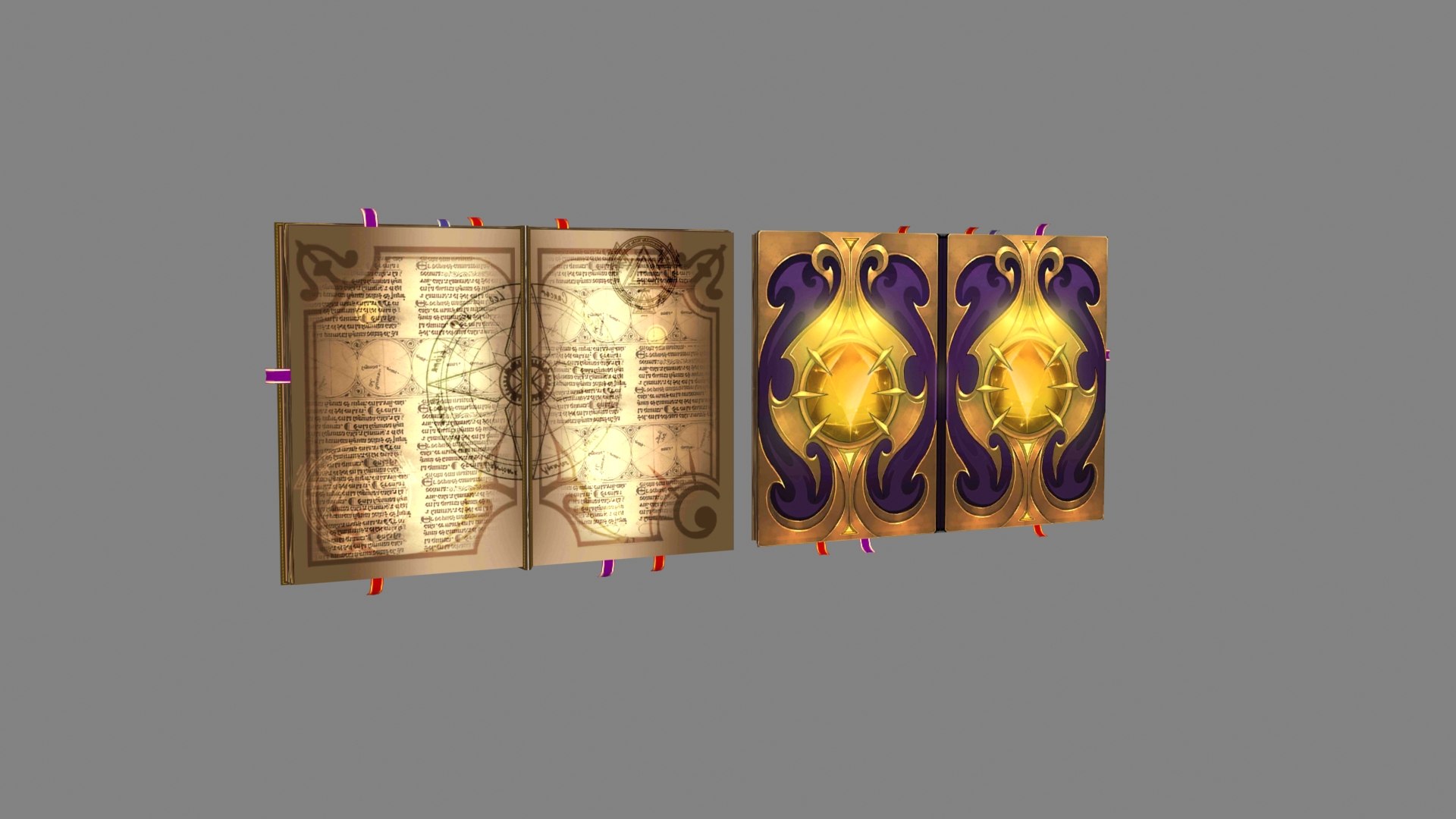 3D Two Magic Books Low-poly - TurboSquid 1961951