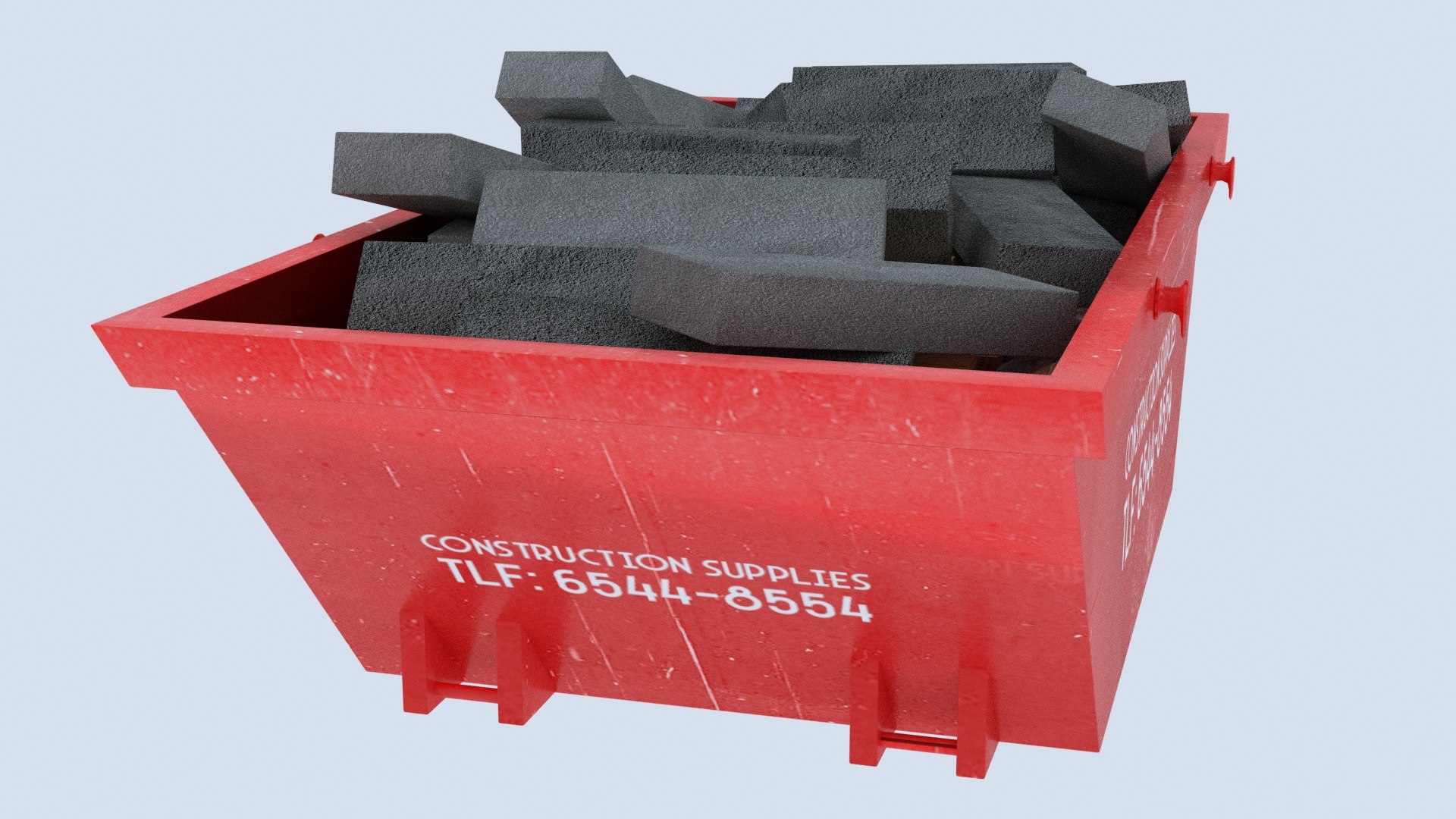 3D Industrial Container With Concrete Blocks - TurboSquid 1965315