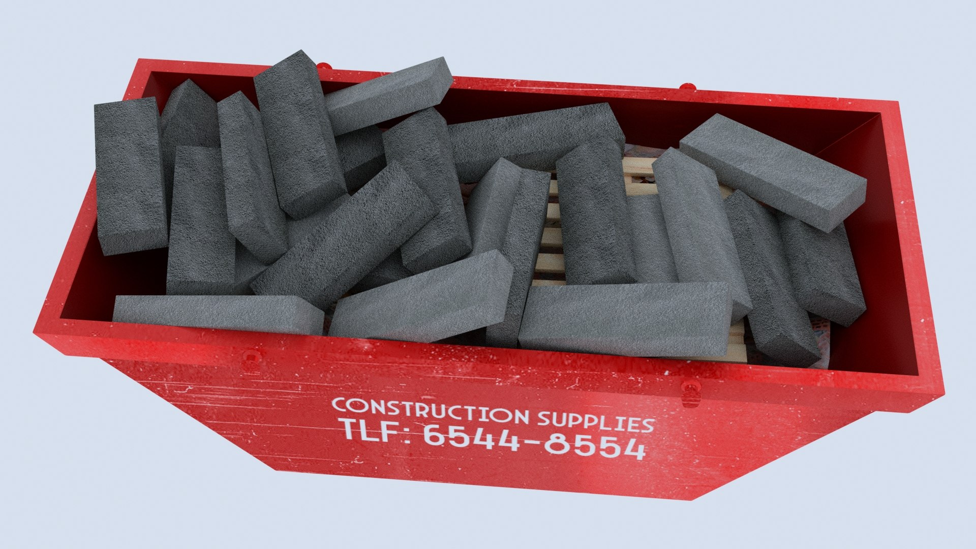 3D Industrial Container With Concrete Blocks - TurboSquid 1965315