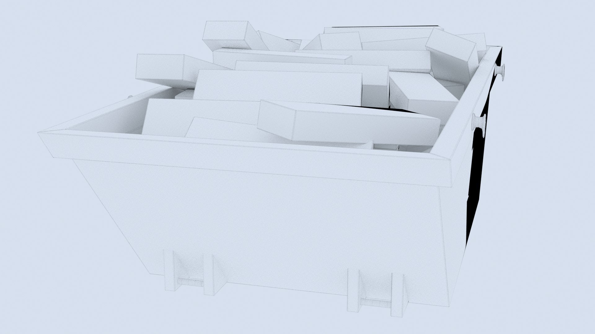 3D Industrial Container With Concrete Blocks - TurboSquid 1965315