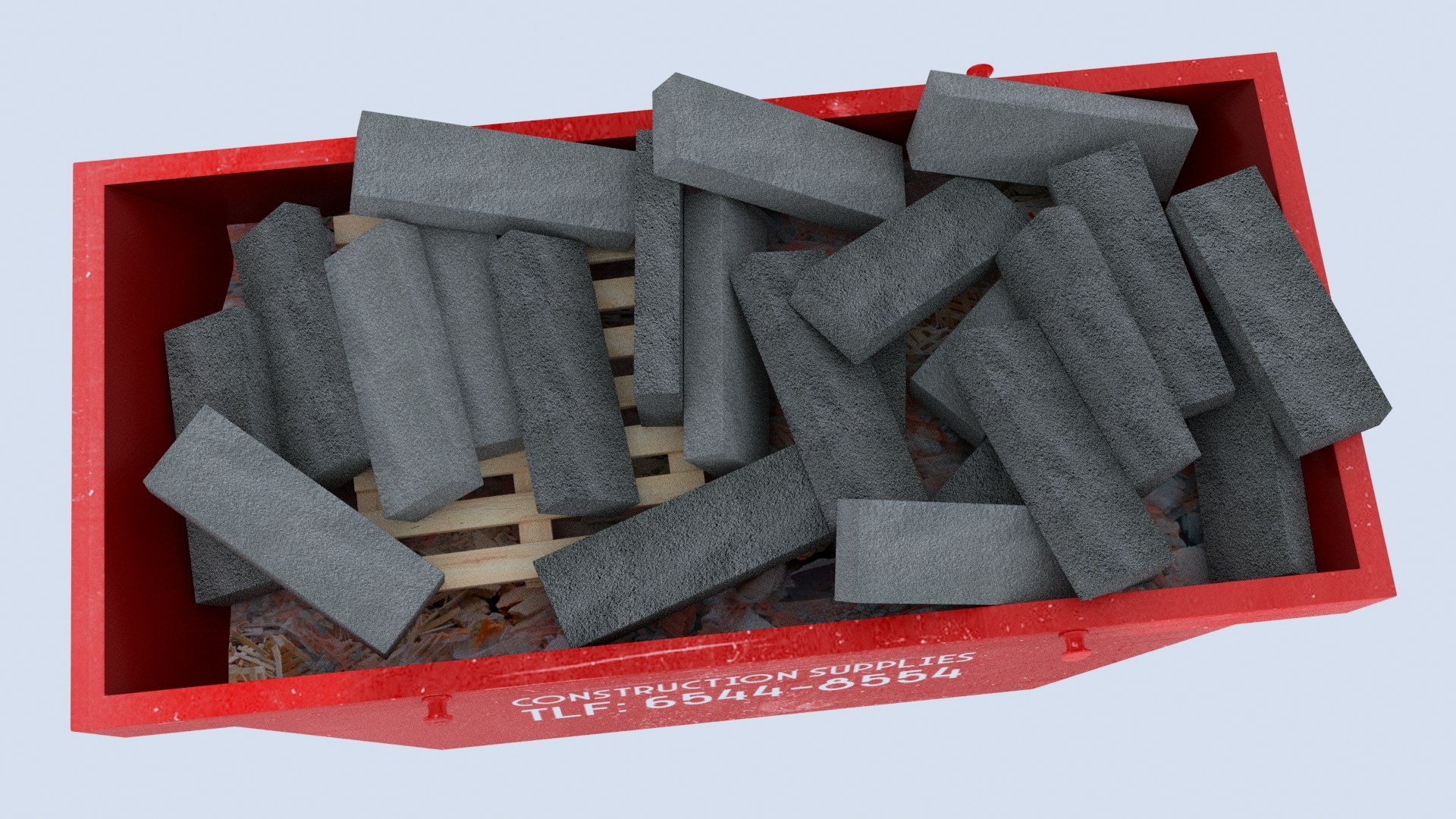 3D Industrial Container With Concrete Blocks - TurboSquid 1965315