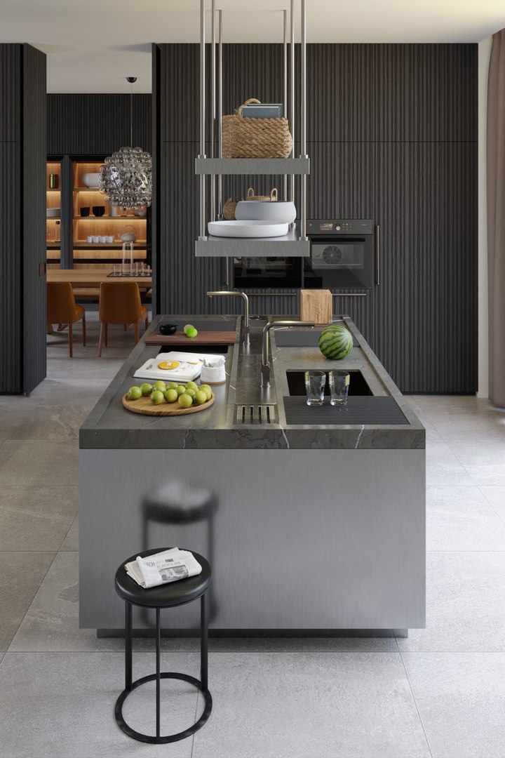 Arclinea - Italia - Double Island Modern Kitchen Model - TurboSquid 2021242