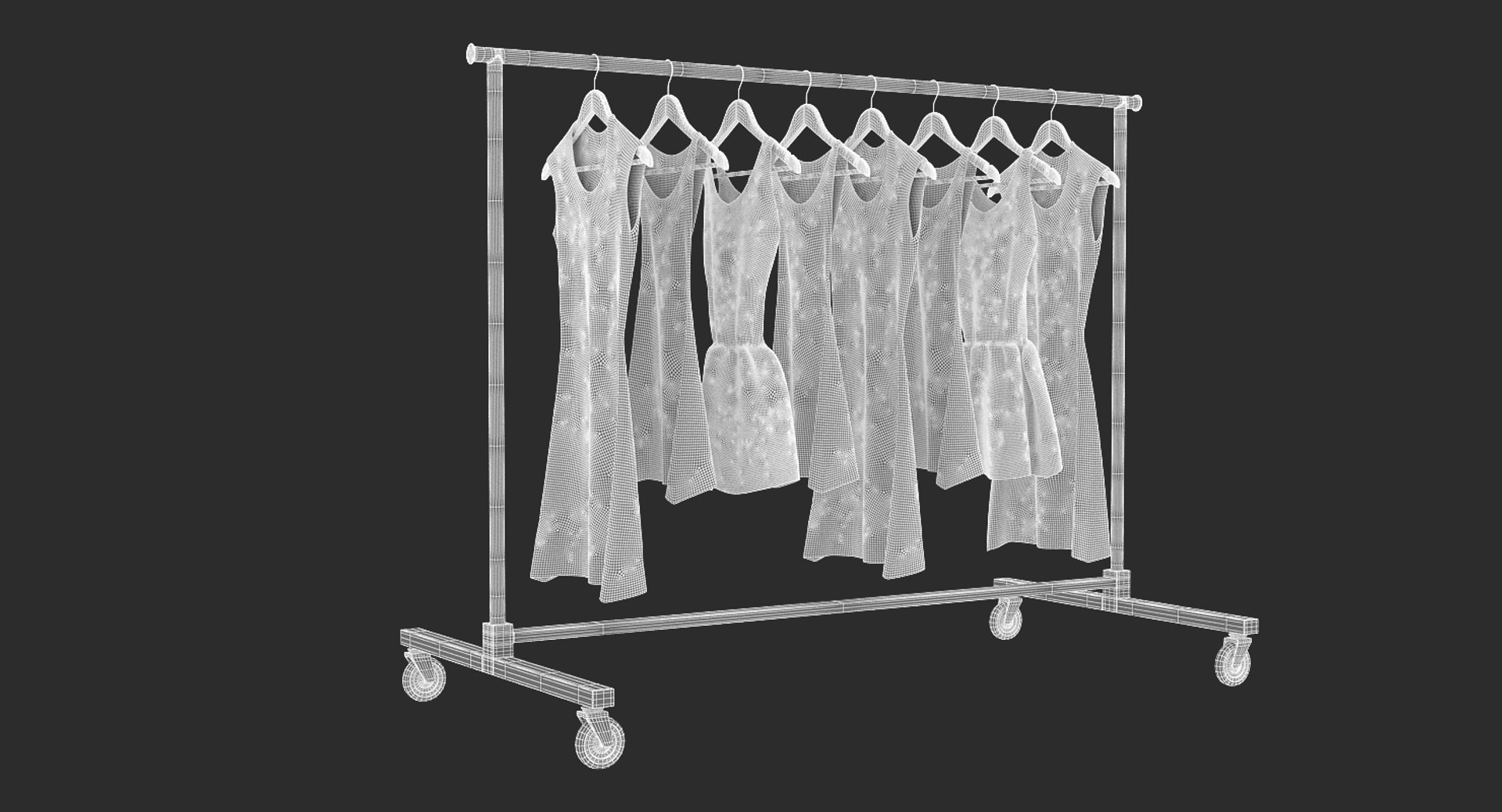 3D dress clothing rack model - TurboSquid 1326948