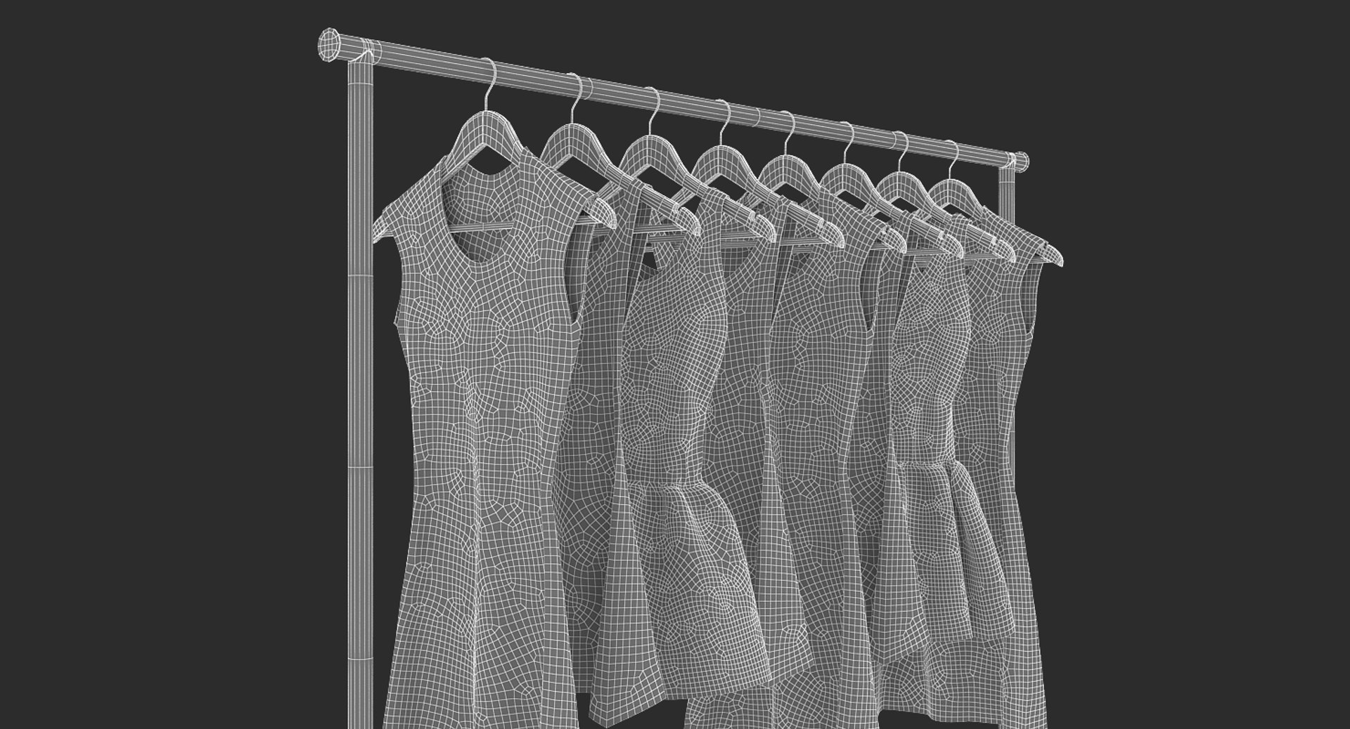 3D dress clothing rack model - TurboSquid 1326948