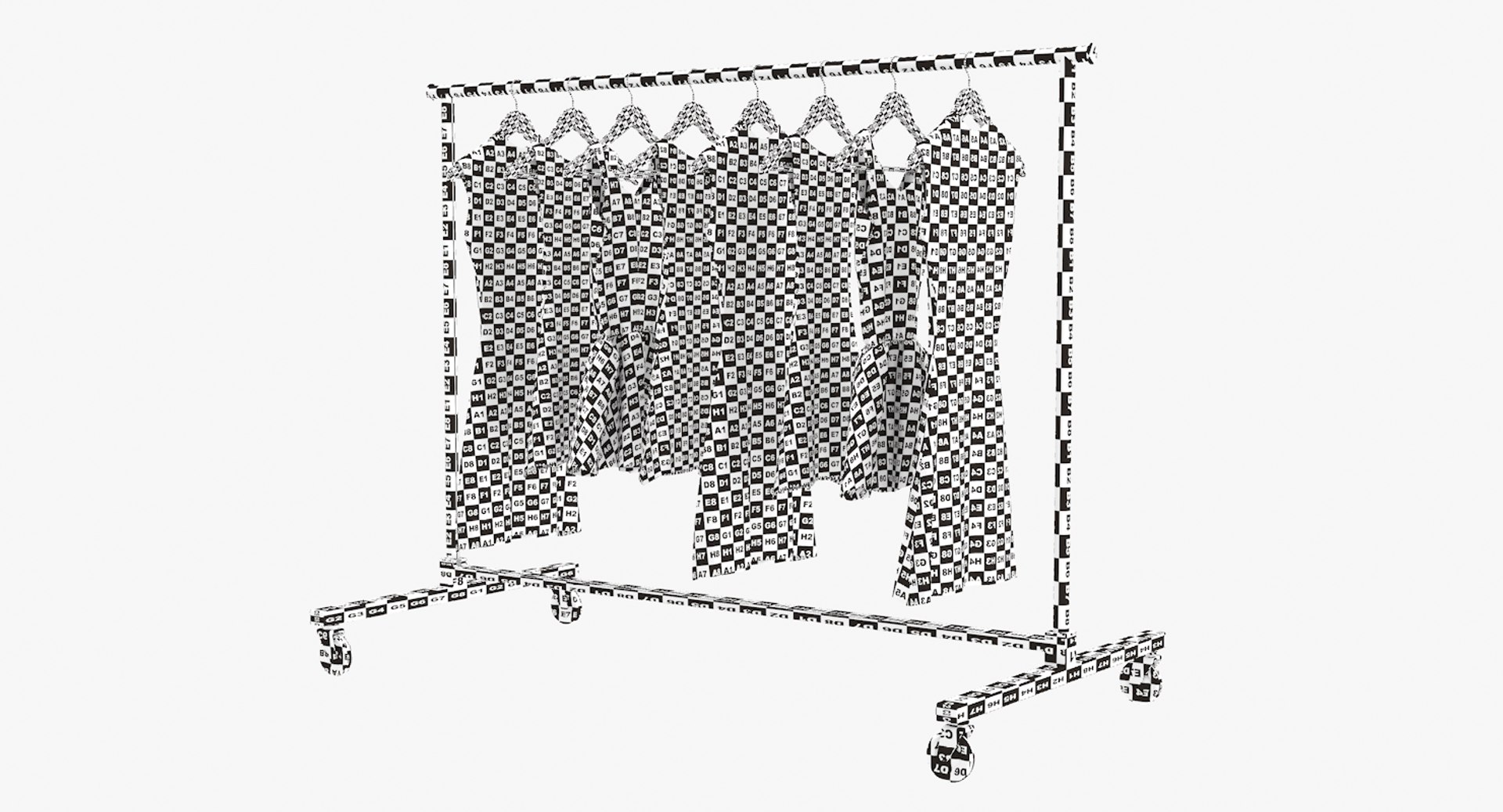 3D dress clothing rack model - TurboSquid 1326948