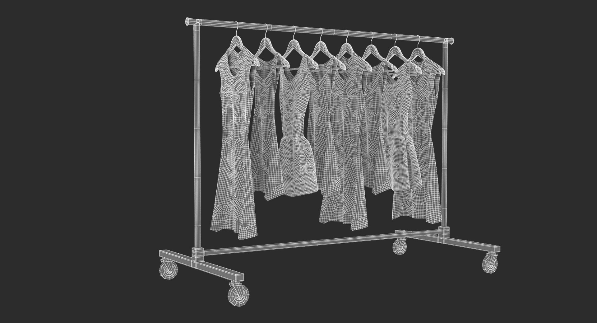 3D dress clothing rack model - TurboSquid 1326948