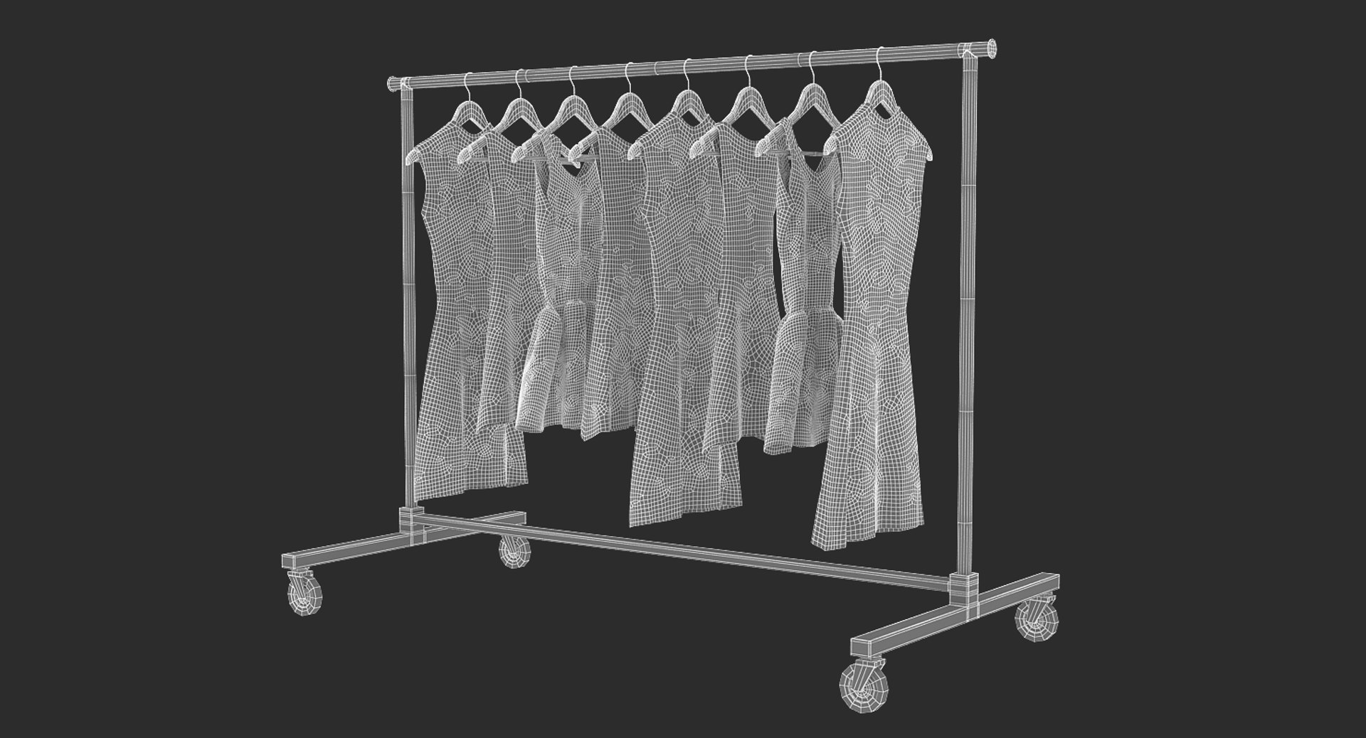 3D dress clothing rack model - TurboSquid 1326948