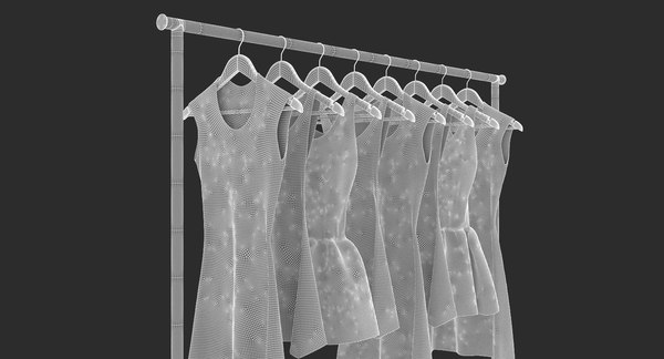 3D dress clothing rack model - TurboSquid 1326948
