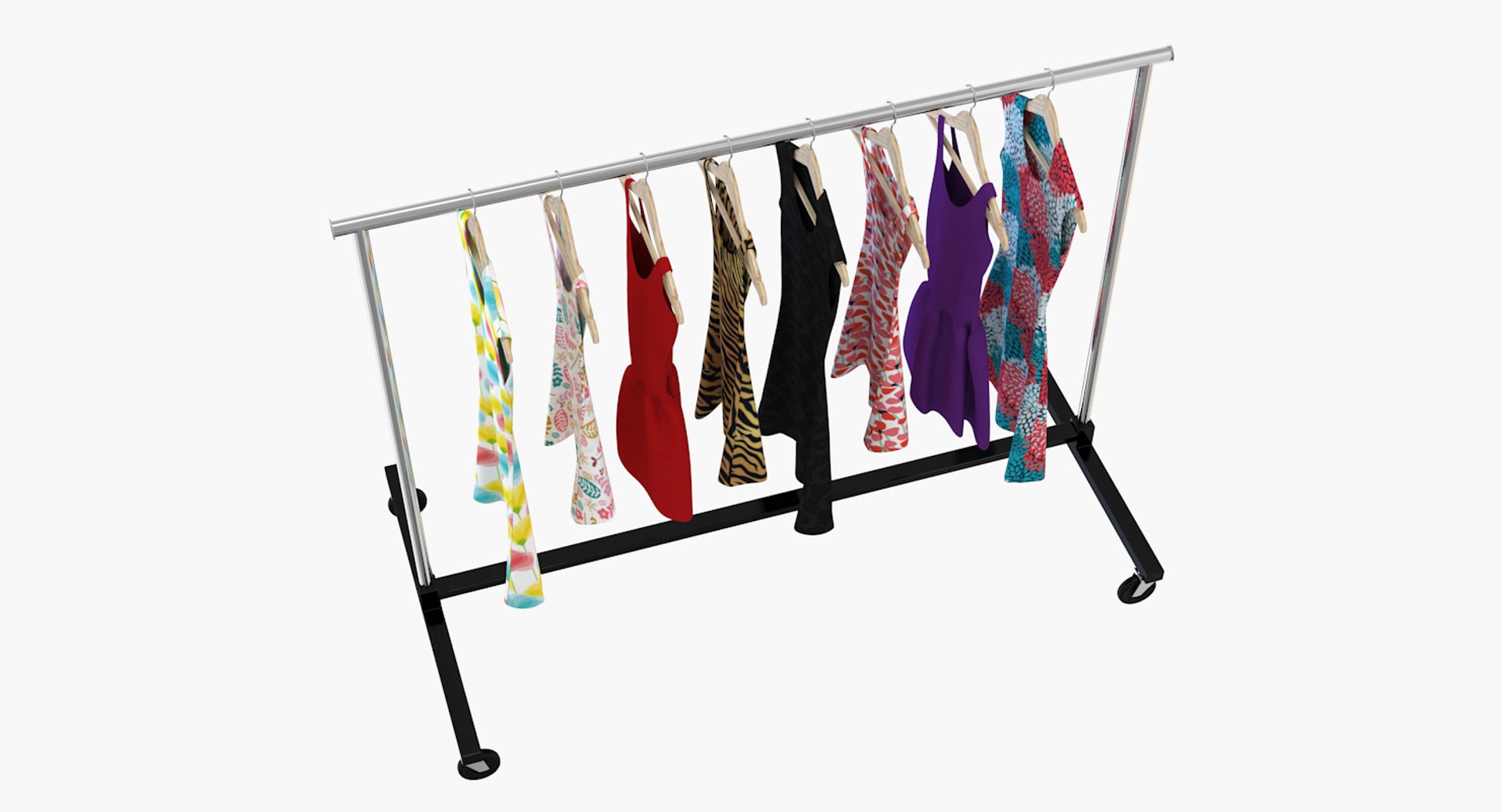 3D dress clothing rack model - TurboSquid 1326948