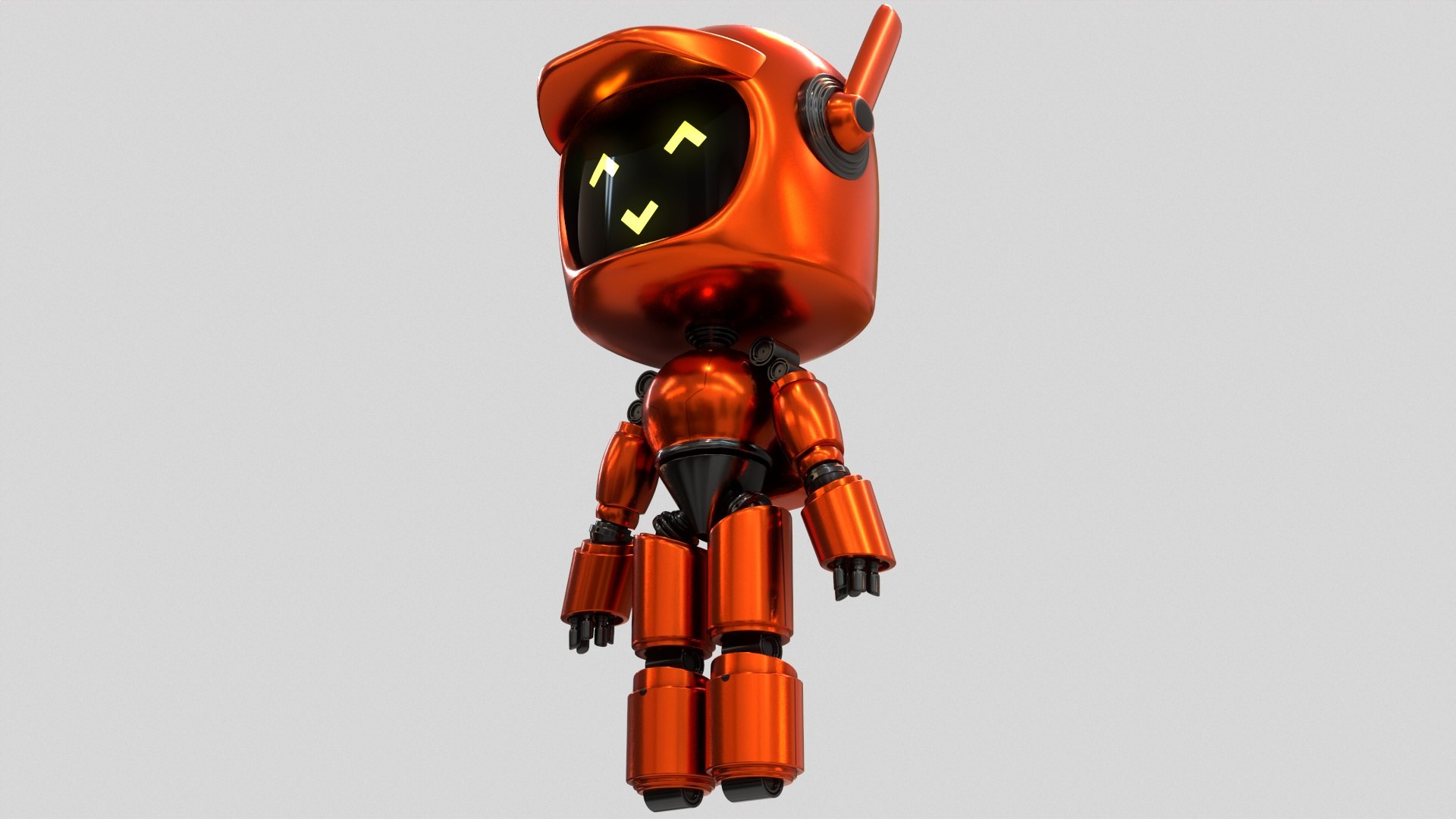 3D Sci-Fi Orange Robot - TurboSquid 2000278